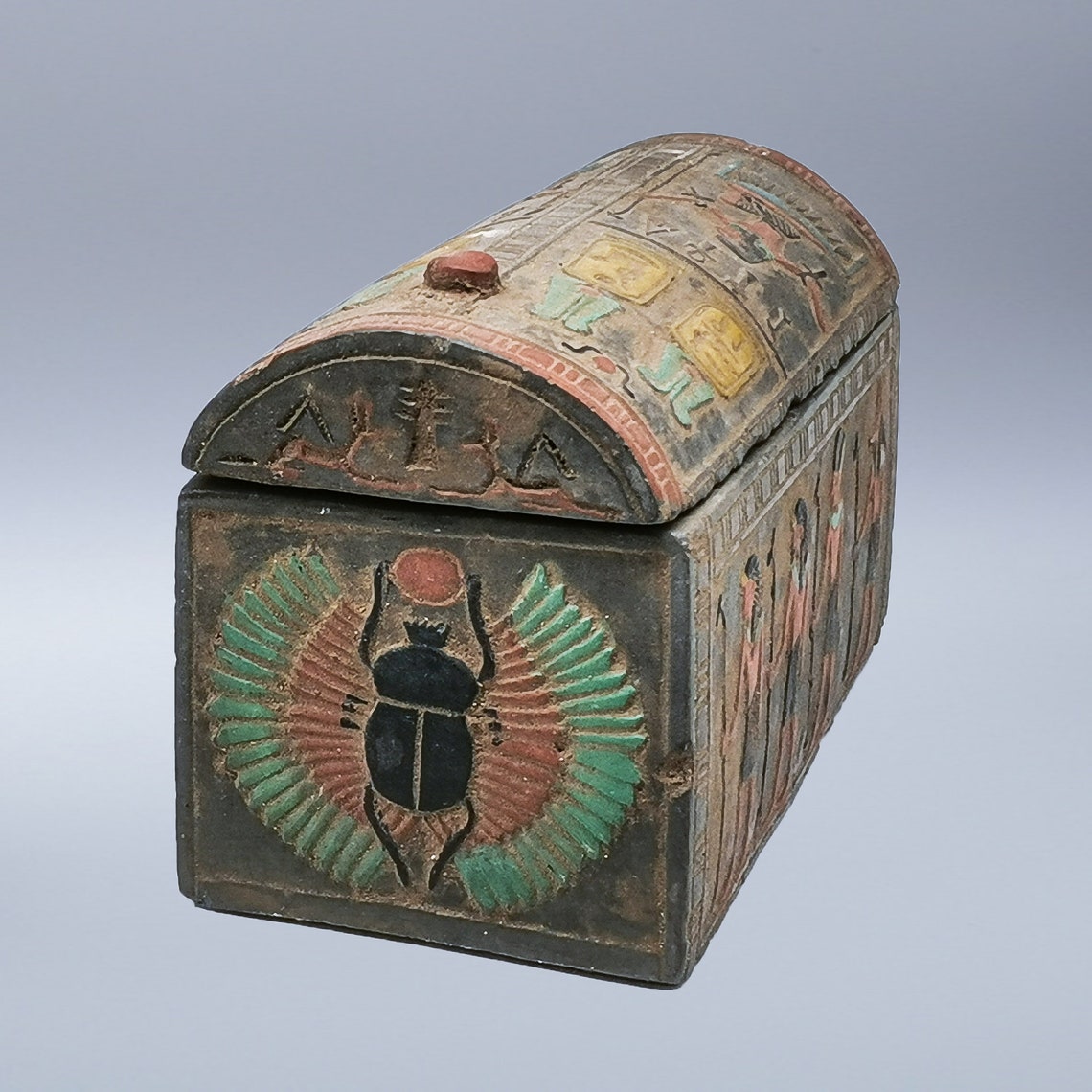 Egyptian Art Box Decorated Pharaonic Inscriptions Colored Made - Etsy