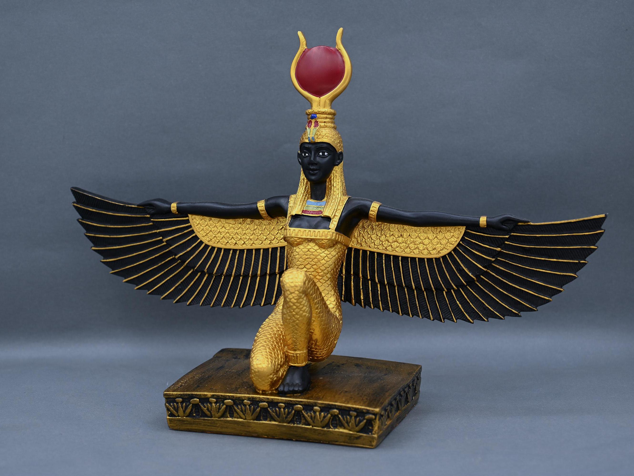 Egyptian Statue of Goddess Isis Open Wings Large Made in Egypt - Etsy