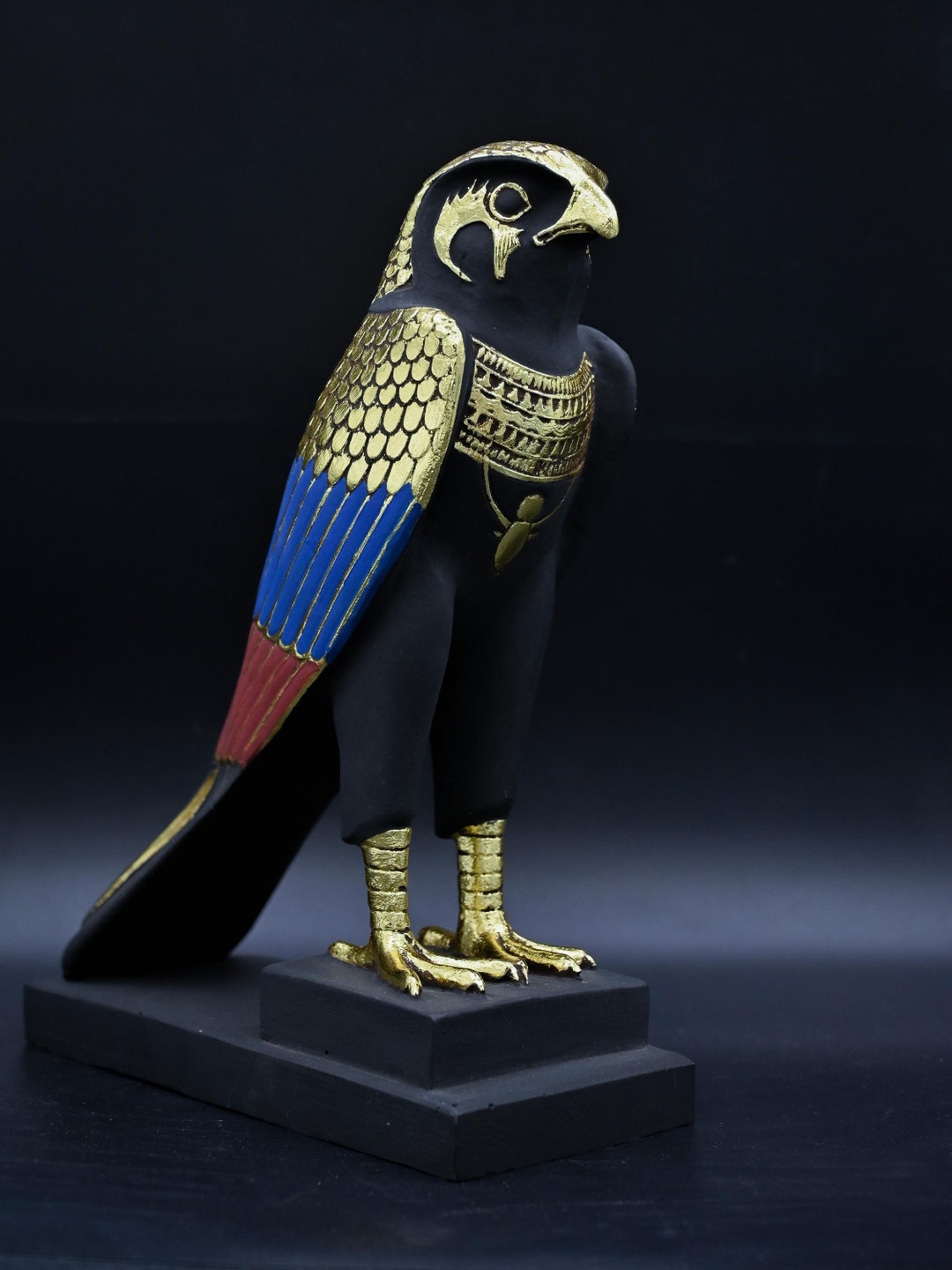 Great Egyptian Falcon Bird ,god Horus Statue Covered by Gold Leaf and ...