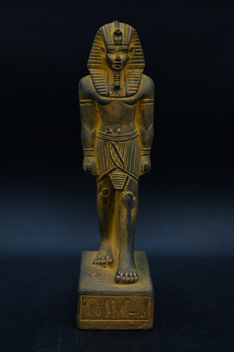 Unique Statue of Egyptian Art Pharaoh King Tutankhamun Stone Made in ...
