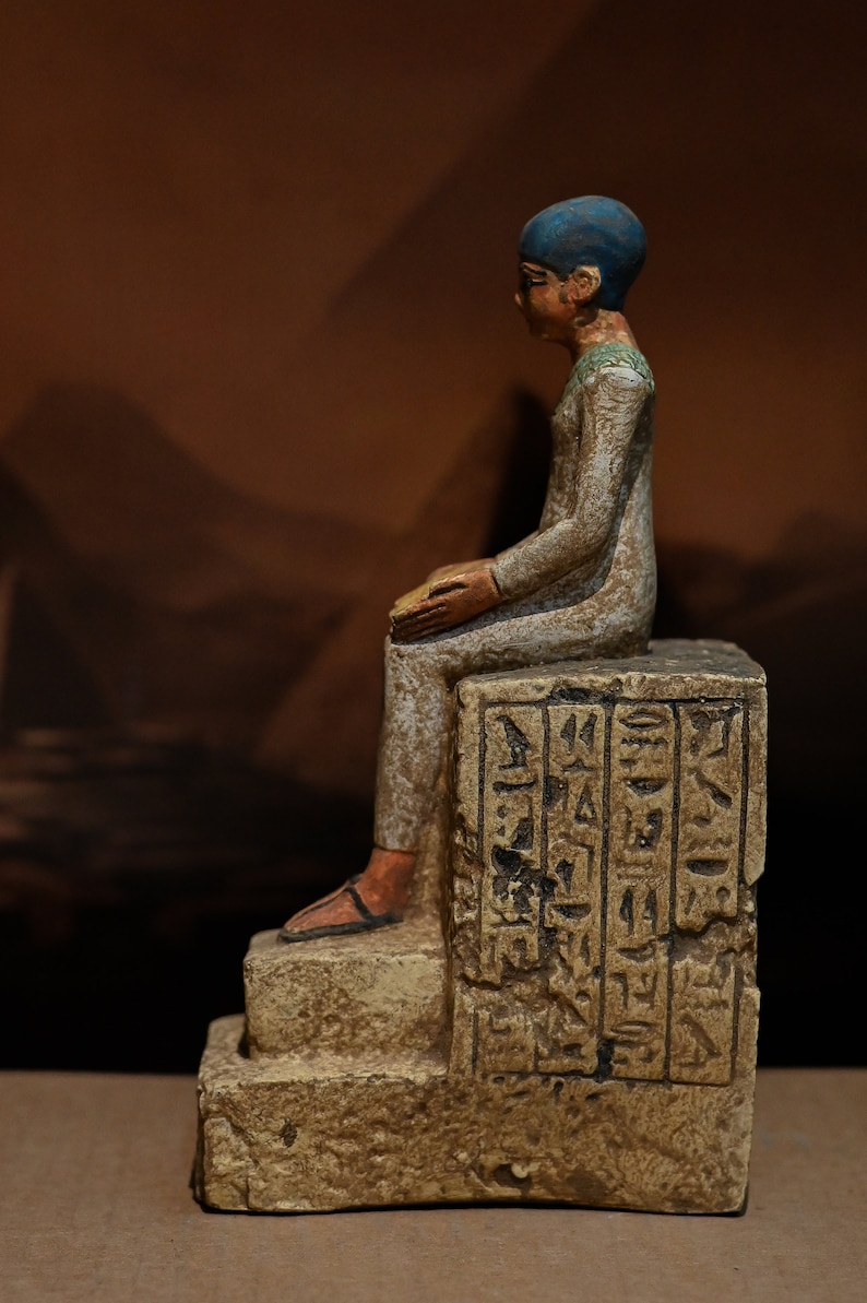 Statue of Egyptian Art Seated Statue of Imhotep God of - Etsy