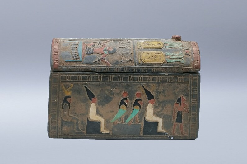 Egyptian Art Box Decorated Pharaonic Inscriptions Colored Made - Etsy