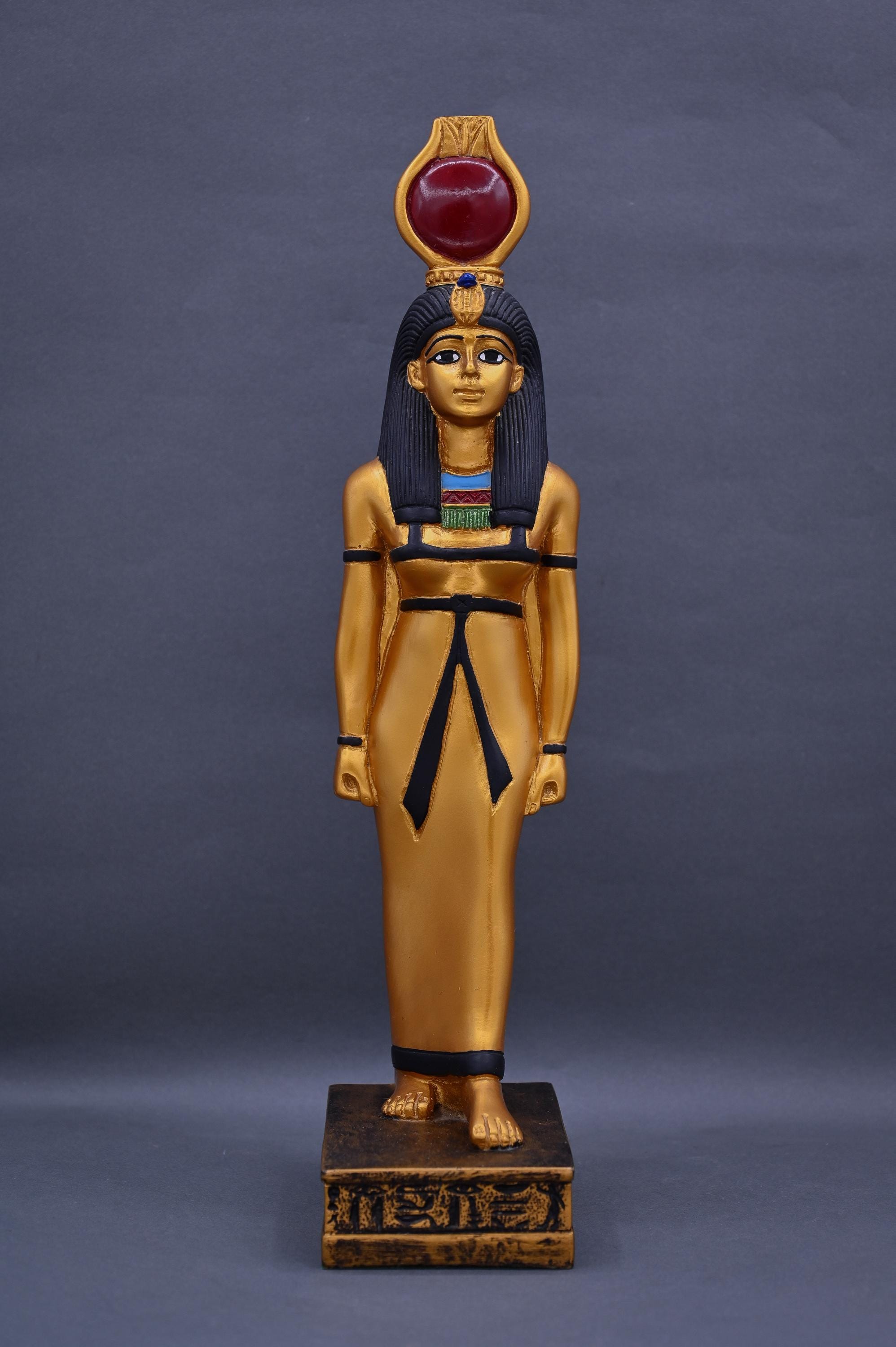 Egyptian Statue of Goddess Isis Hand Painted Heavy Stone Made in Egypt ...