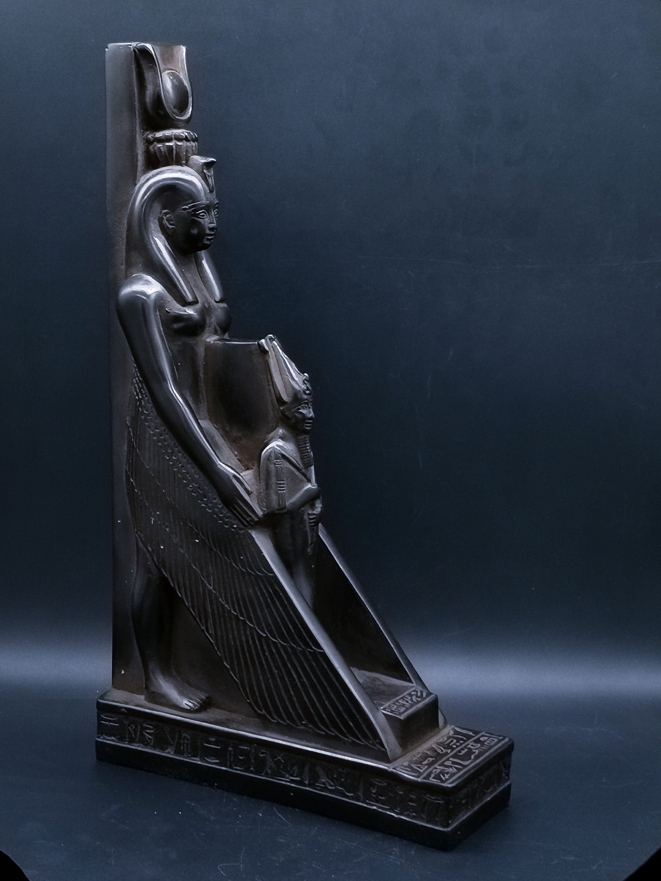 Egyptian Statue of Goddess Isis and Osiris Heavy Stone Made in - Etsy