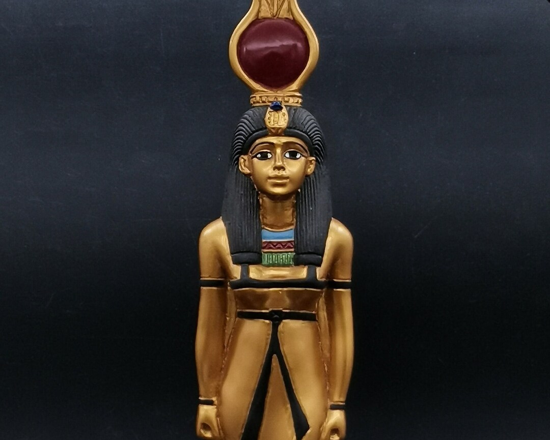 Egyptian Statue of Goddess Isis Hand Painted Heavy Stone Made in Egypt ...