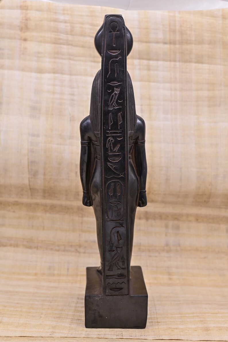 Egyptian Statue of Goddess Isis Large Heavy Stone Black Made in Egypt ...
