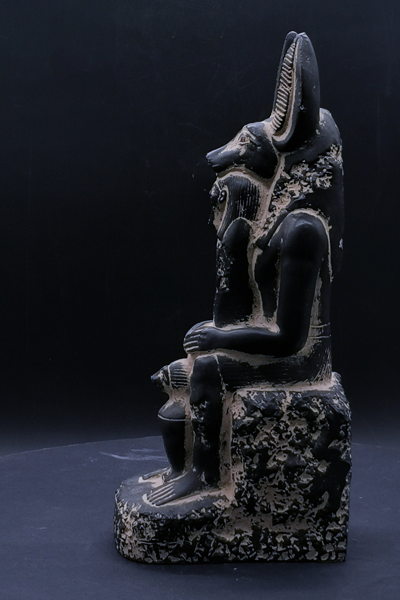 Unique Seated Anubis Holding a Mummy Form With a Hapi son of | Etsy