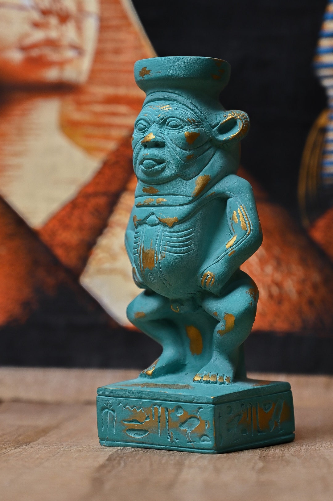 Egyptian Statue of God Bes the Dwarf, Protector of Households, and in ...