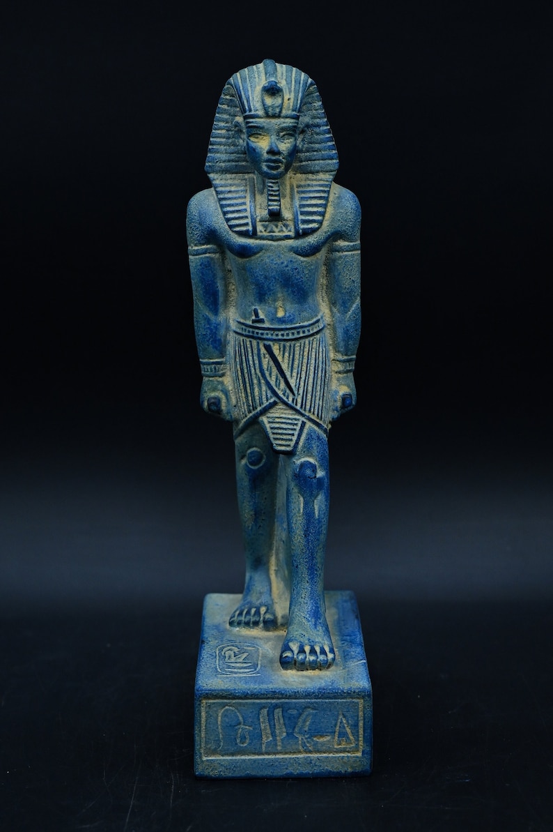 Unique Statue of Egyptian Art Pharaoh King Tutankhamun Stone Made in ...