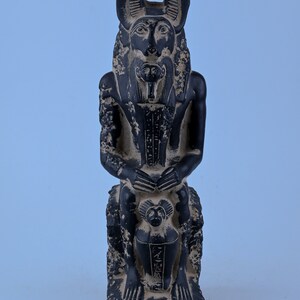 Unique Seated Anubis Holding a Mummy Form With a Hapi son of Horus ...