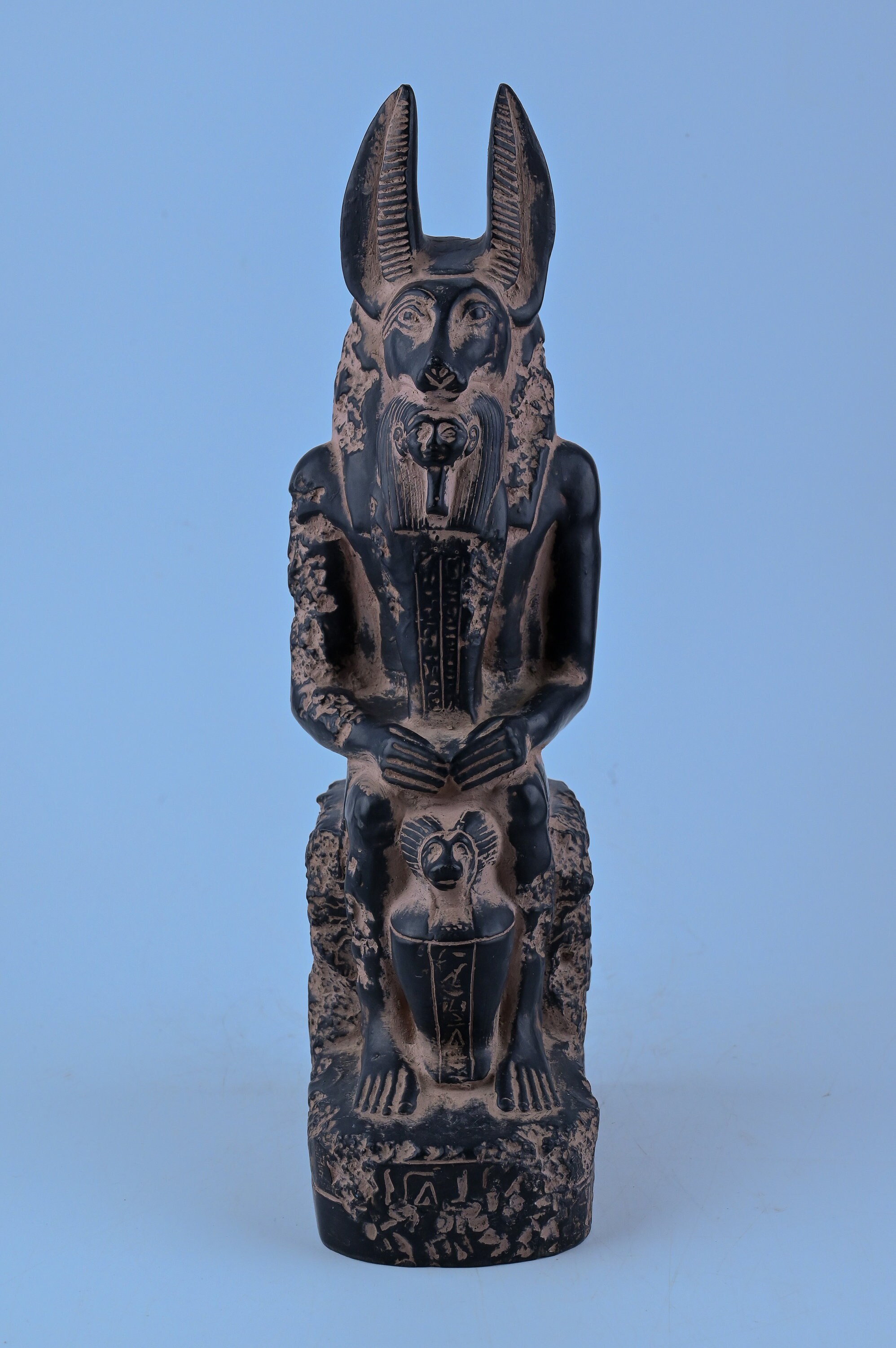 Unique Seated Anubis Holding a Mummy Form With a Hapi son of - Etsy