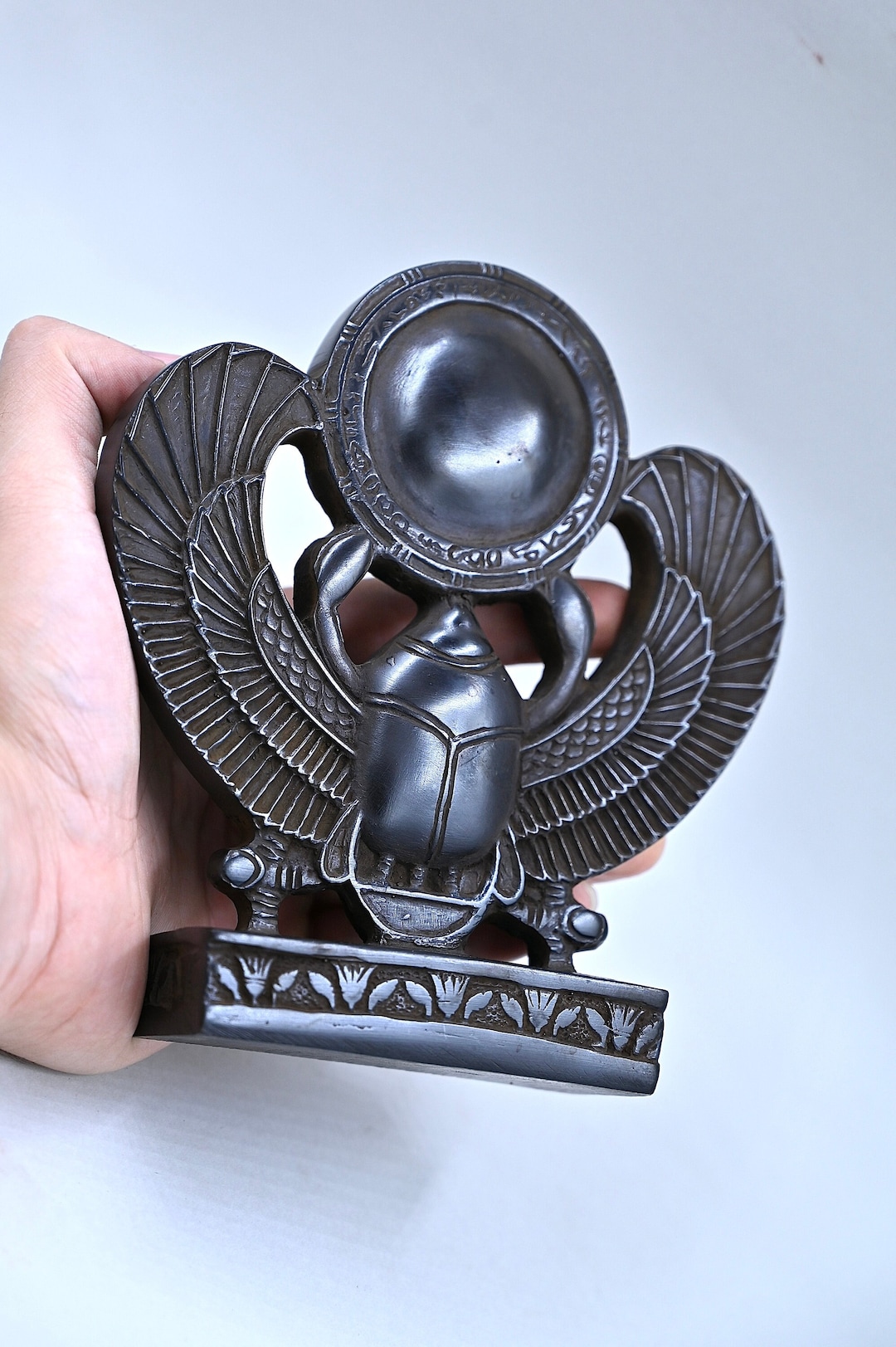 Scarab - Beautiful Egyptian Statue of a Black Winged Scarab Made From ...