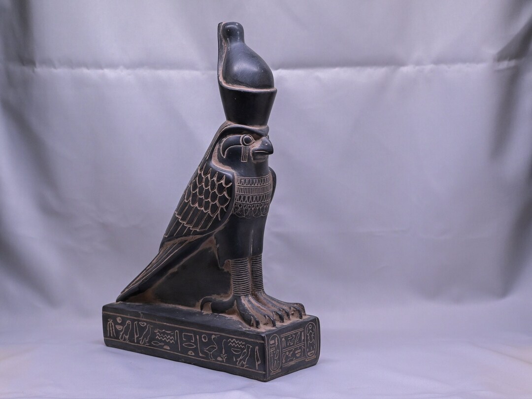 Egyptian Falcon Bird God Horus Statue Large Heavy Stone Made in Egypt ...