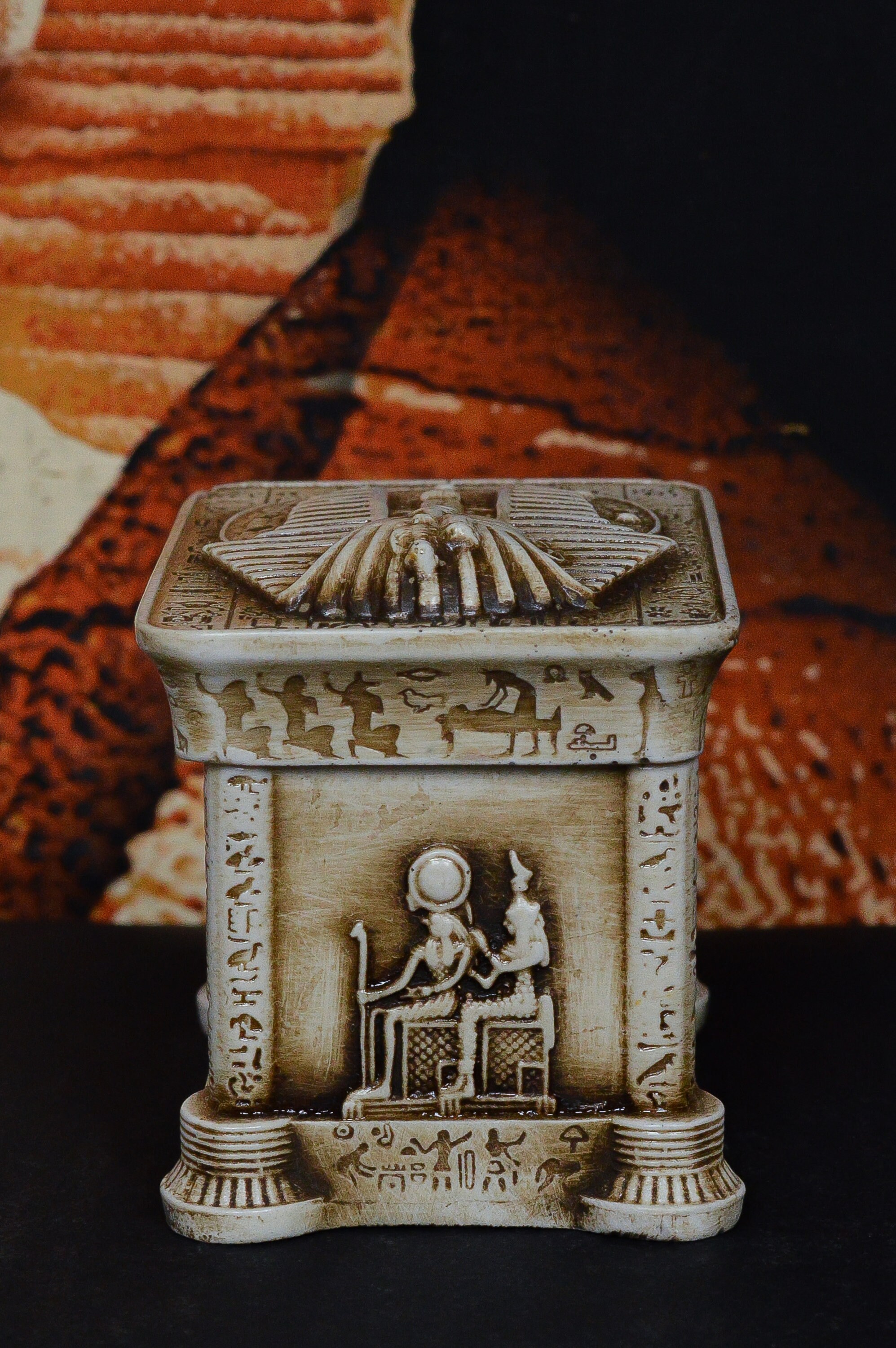 Egyptian Box of King Tutankhamun Decorated With Pharaonic Inscriptions ...