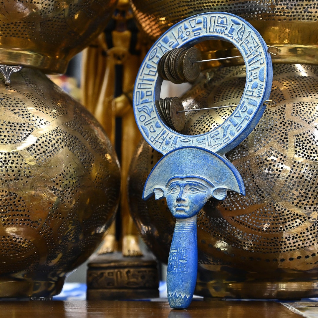 Egyptian Handmade Hathor Sistrum (musical Instrument) Replica From Her ...