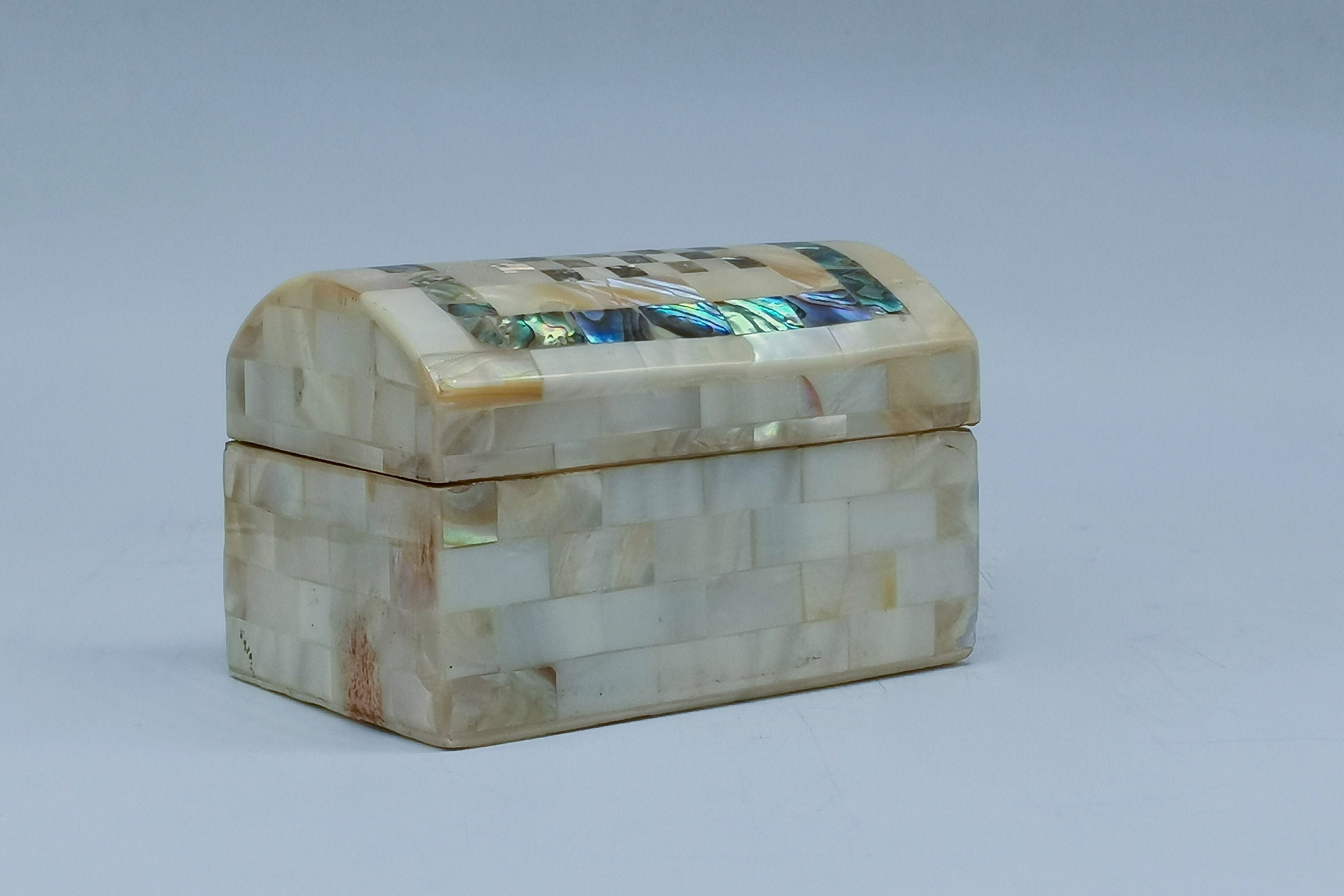 Unique Egyptian Art Seashell Box Handmade Wood Natural | Etsy