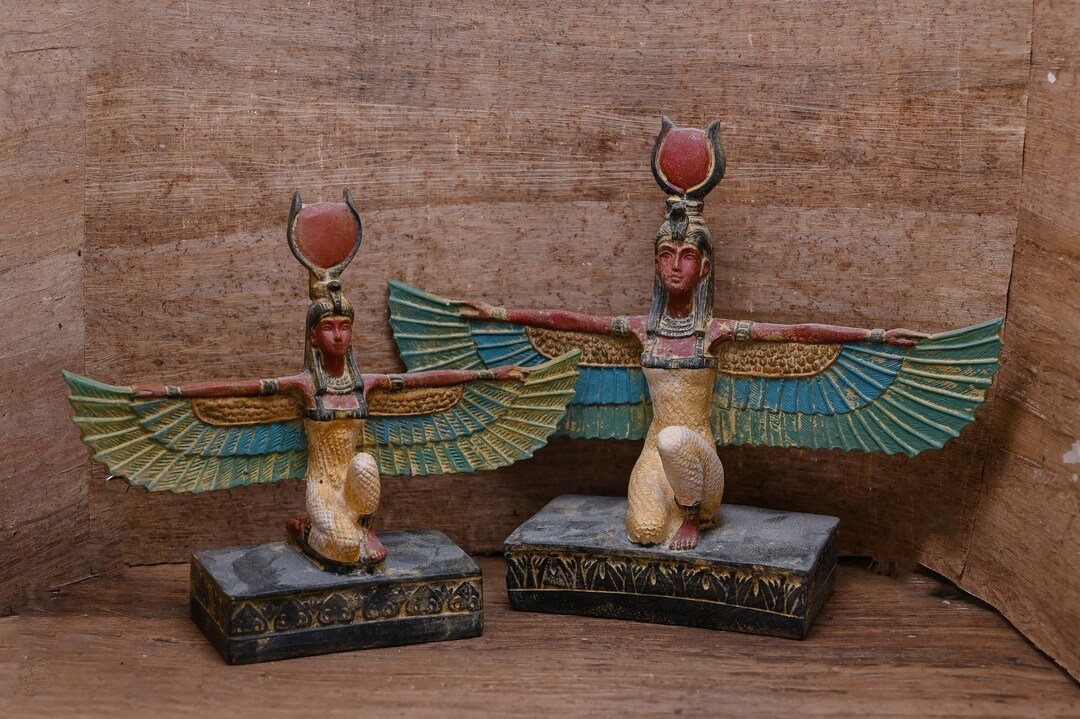 Egyptian Isis Stone Statue With Open Wings, Made in Egypt - Etsy