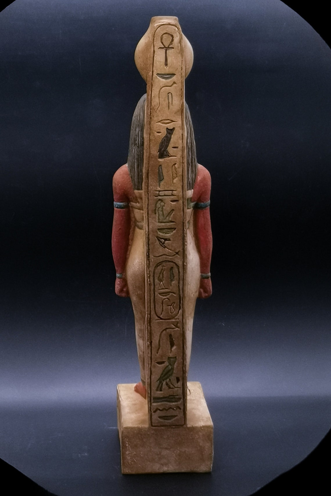 Egyptian Statue of Goddess Isis Painted Heavy Stone Made in - Etsy