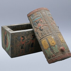 Egyptian Art Box Decorated Pharaonic Inscriptions Colored Made in Egypt ...