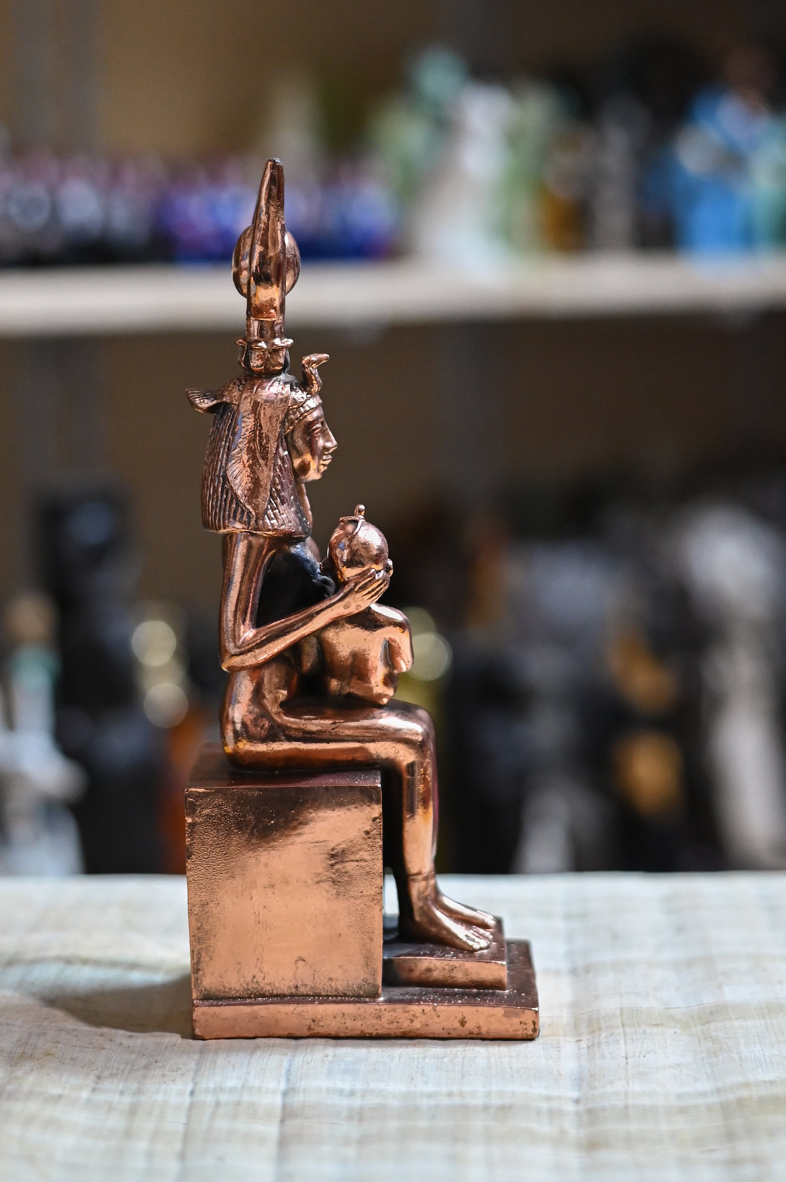 Egyptian Art Goddess Isis Breastfeeding Baby Horus Made in - Etsy