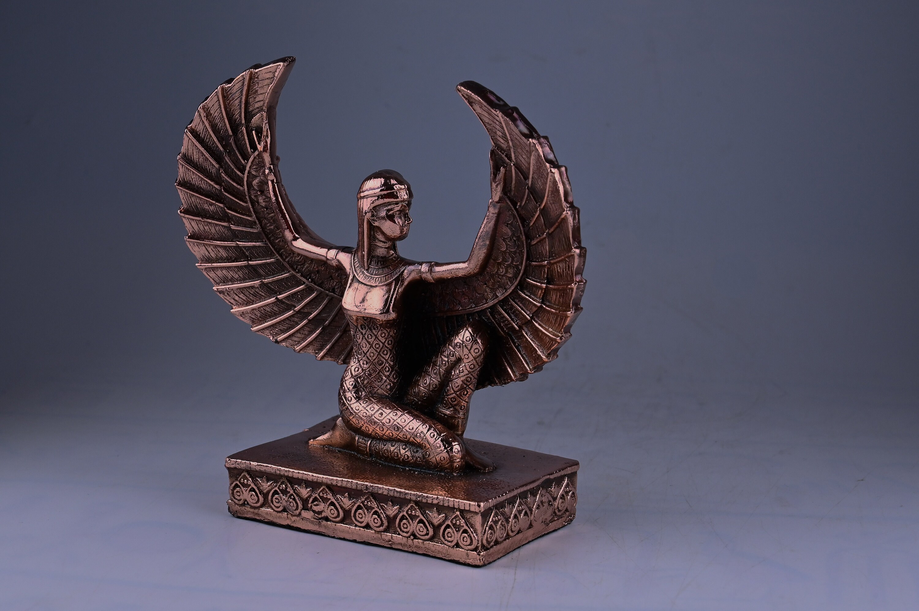 Egyptian Isis Statue With Open Wings, Stone Goddess Replica - Etsy