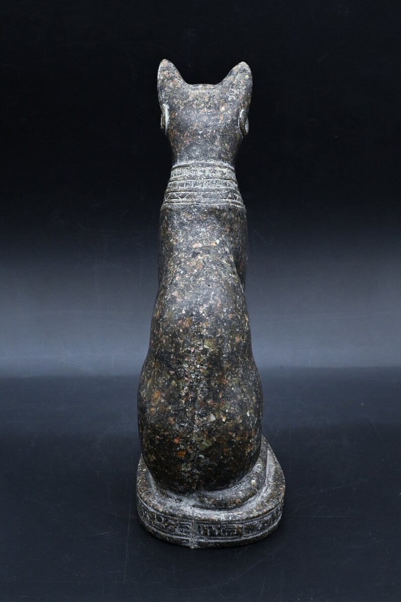 Unique Statue of Egyptian Goddess Bastet Cat With Scarab 3 - Etsy