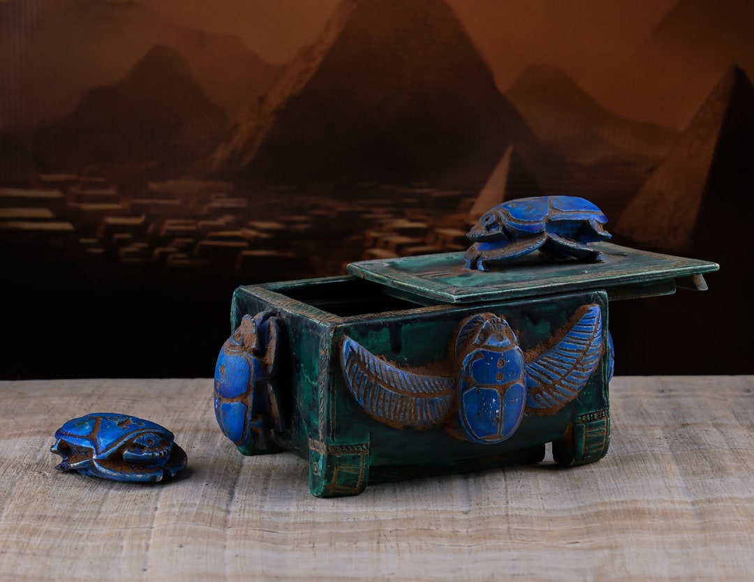 Rare Ancient Egyptian Box Made of Natural Stone Hand Carved Decorated ...