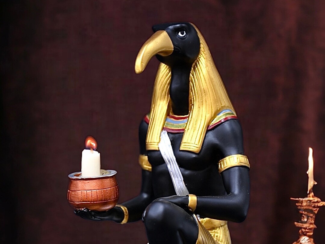 Egyptian Statue of Thoth Candlestick Ancient Egyptian God of Wisdom and ...