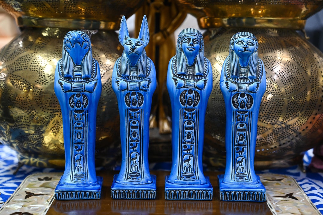 Set of Four Statues of Sons of Horus ( Hapy - Duamutef - Imsety ...