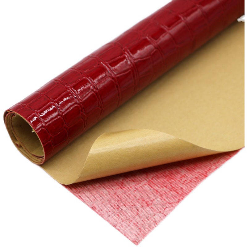 Self-Adhesive Leather Crocodile Grain Leather Shiny Leather | Etsy