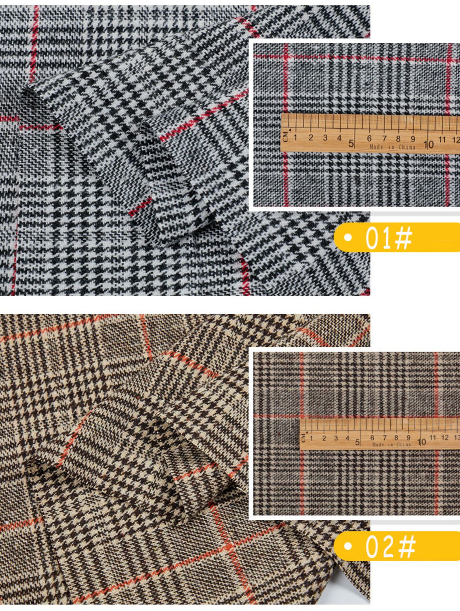 Plaid Woolen Fabric Faux Wool Fabric Coat Fabric - Etsy