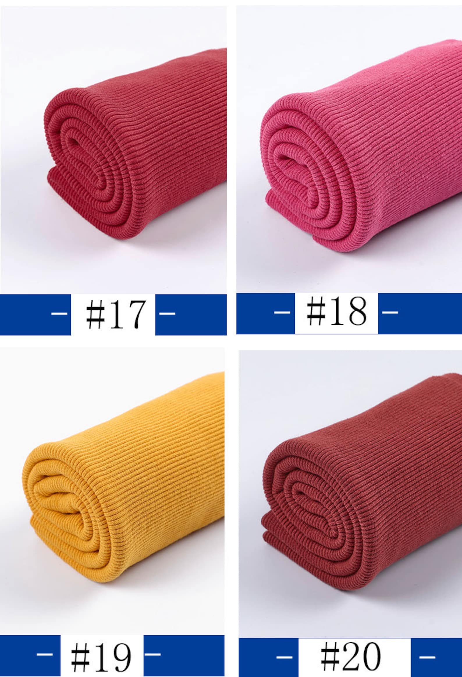 Rib Knit Fabric 100% Cotton Fabric Knitted Stretch Fabric | Etsy