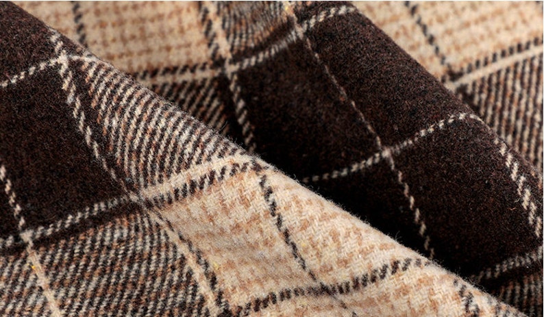 Plaid Woolen Fabric Faux Wool Fabric Coat Fabric - Etsy