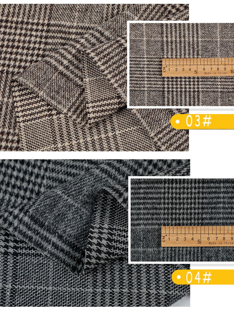 Plaid Woolen Fabric Faux Wool Fabric Coat Fabric - Etsy