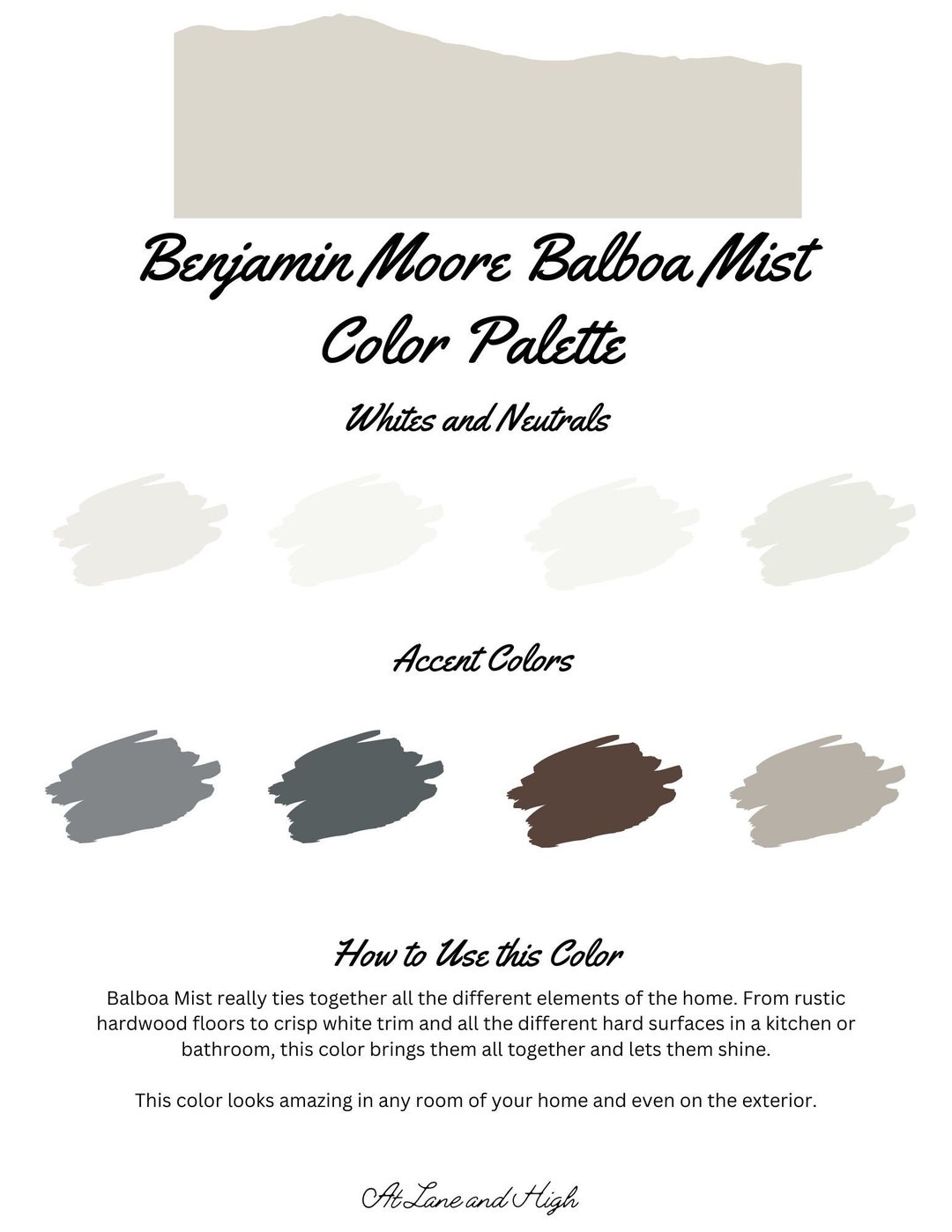 Balboa Mist by Benjamin Moore Whole Home Color Palette - Interior Paint ...