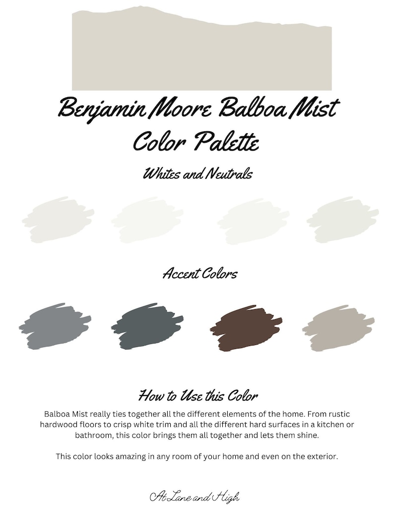 Balboa Mist by Benjamin Moore Whole Home Color Palette - Interior Paint ...