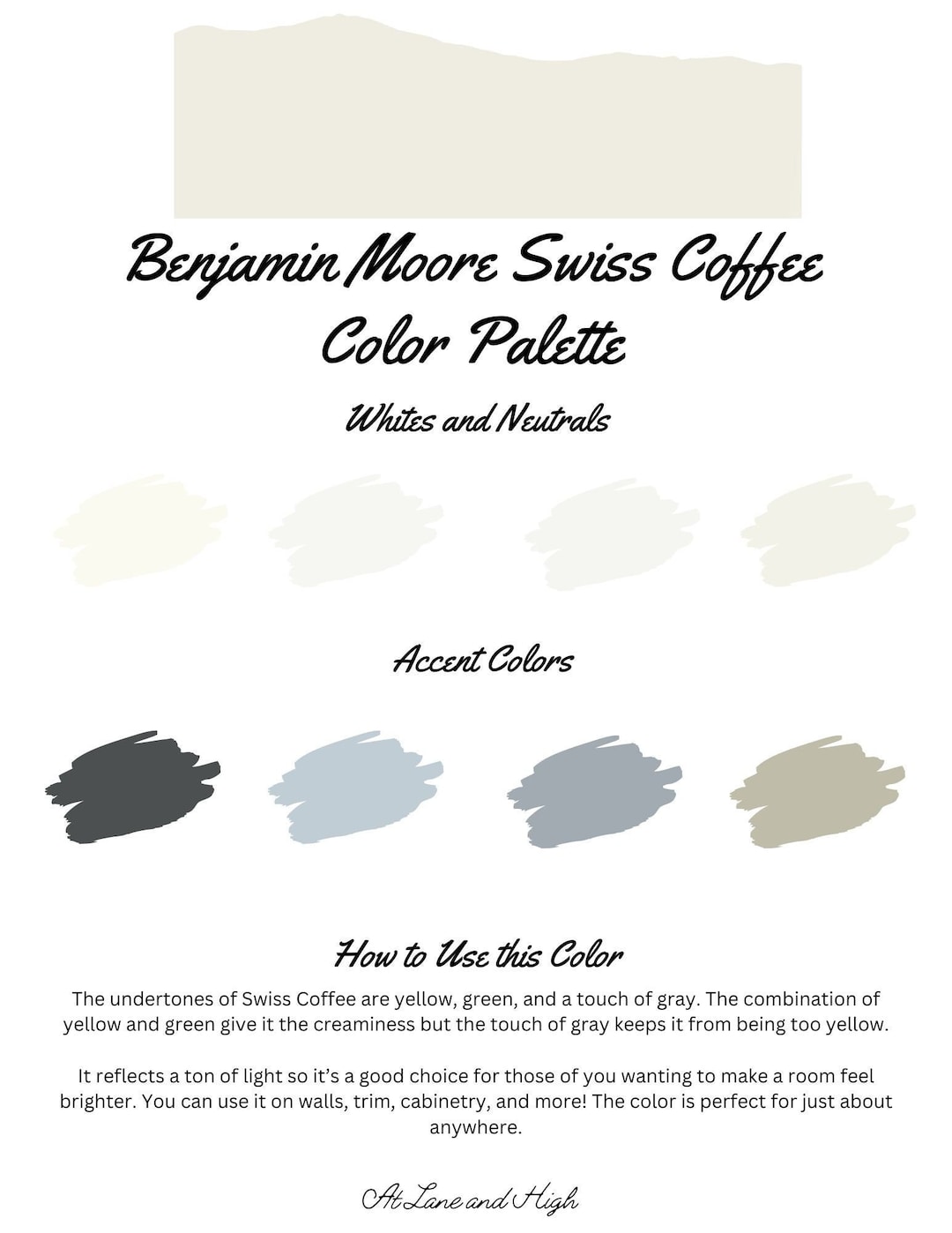 Swiss Coffee by Benjamin Moore Whole Home Color Palette - Interior ...
