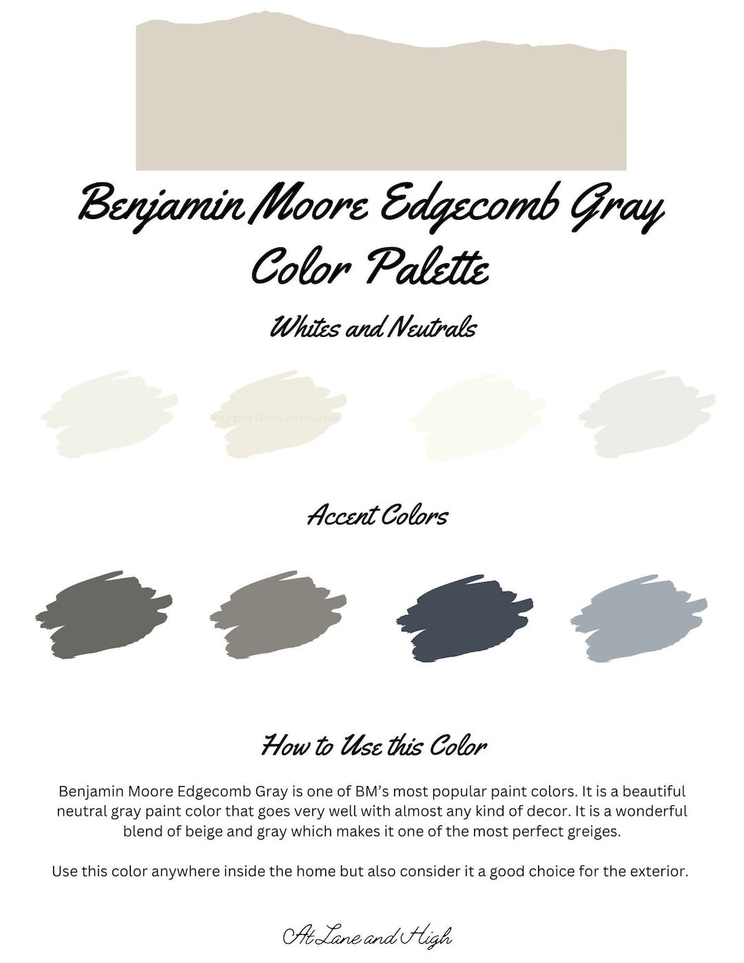 Edgecomb Gray by Benjamin Moore Whole Home Paint Palette - Interior ...
