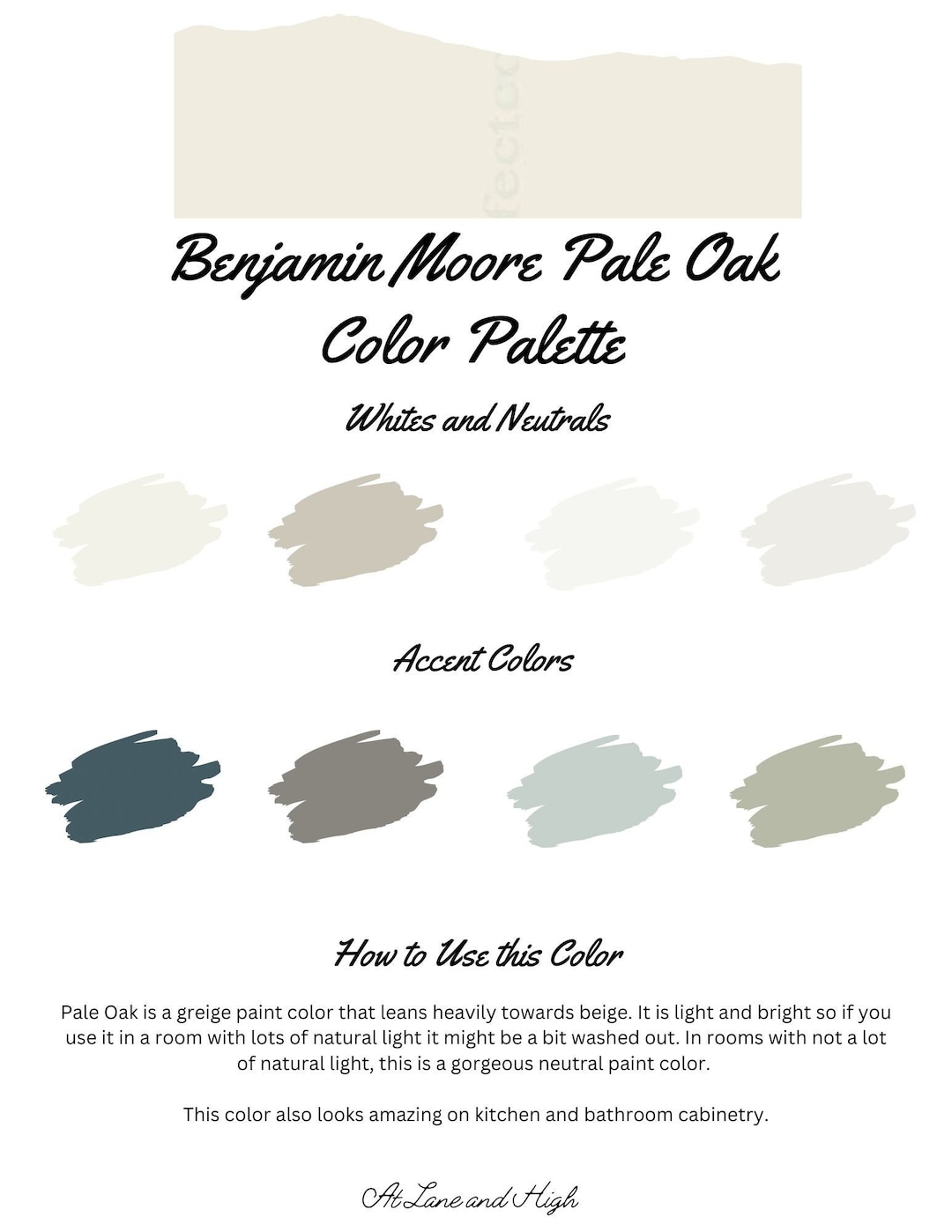 Pale Oak by Benjamin Moore Whole Home Color Palette Interior Paint Palette Etsy