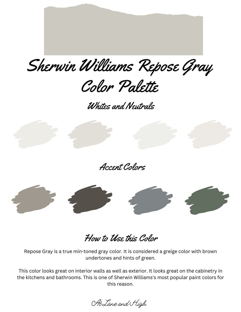 Repose Gray by Sherwin Williams Whole Home Color Palette - Interior ...