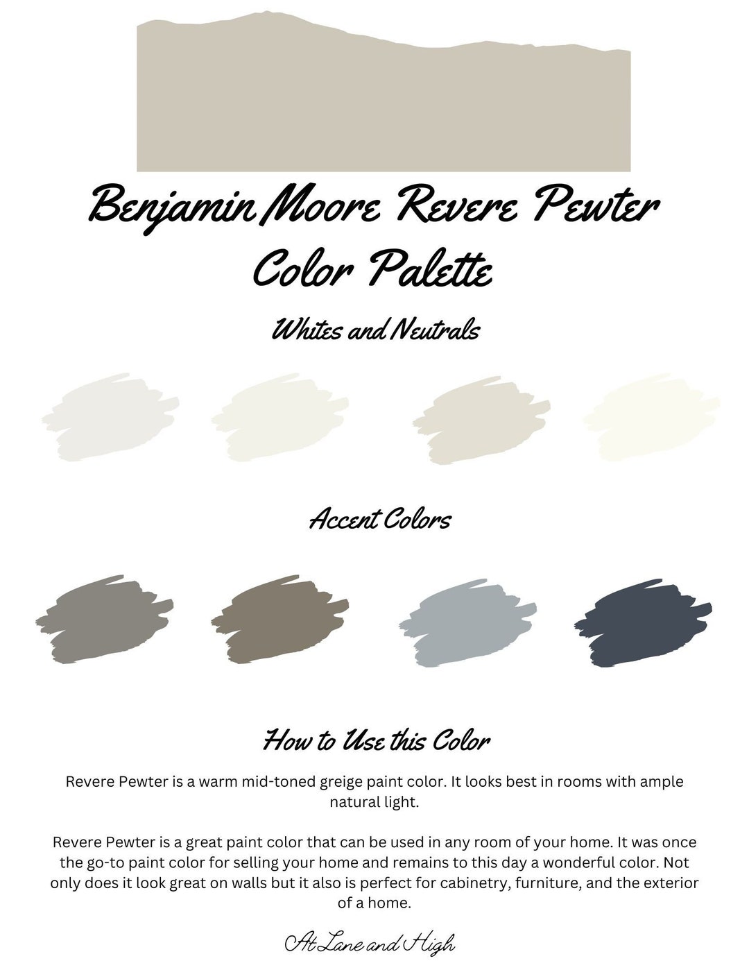 Revere Pewter by Benjamin Moore Whole Home Color Palette - Interior ...