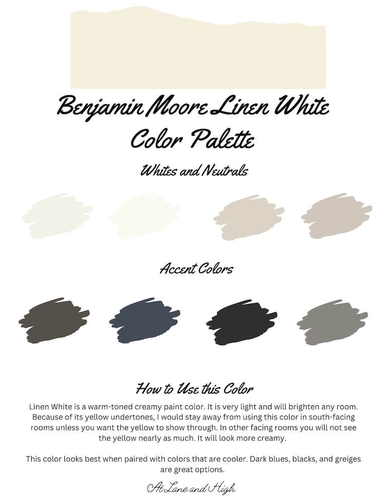 Linen White by Benjamin Moore Whole Home Color Palette - Interior Paint ...