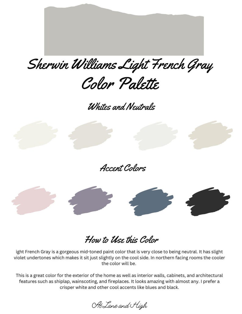 Light French Gray by Sherwin Williams Whole Home Color Palette ...