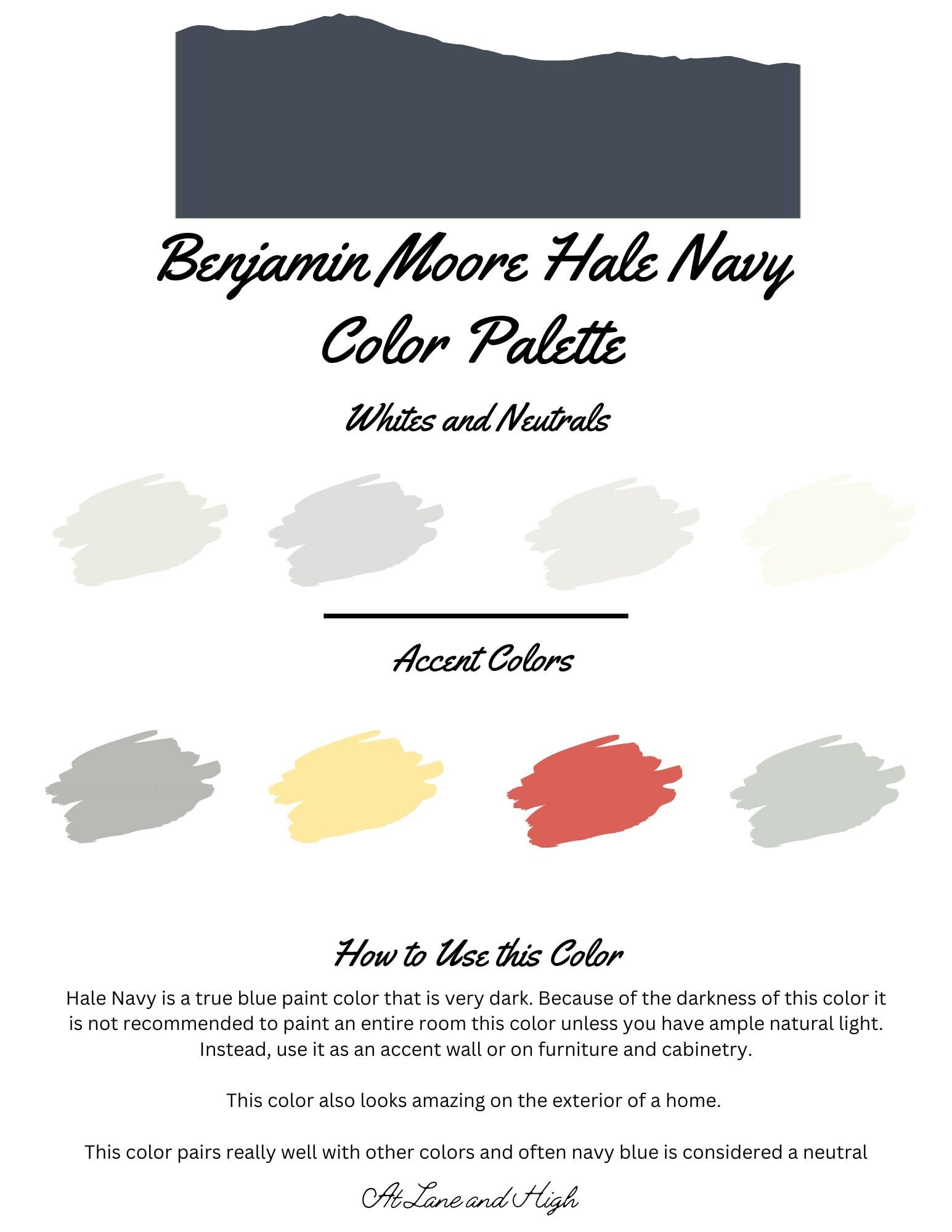 Hale Navy by Benjamin Moore Whole Home Color Palette - Interior Paint ...