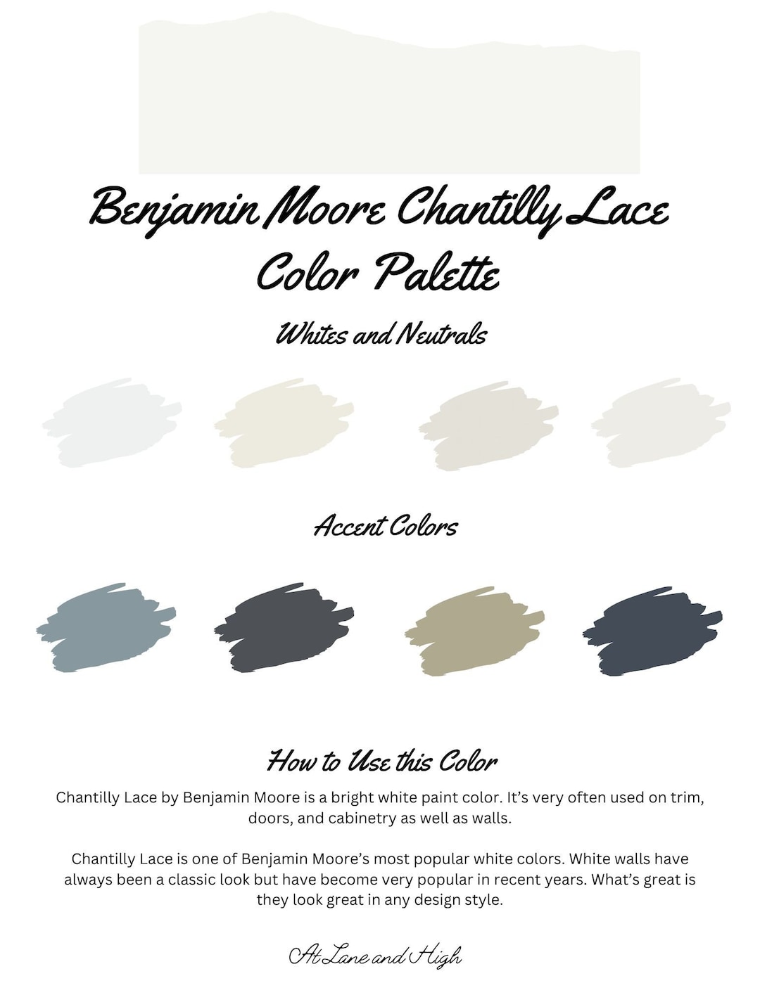 Chantilly Lace by Benjamin Moore Whole Home Color Palette - Interior ...