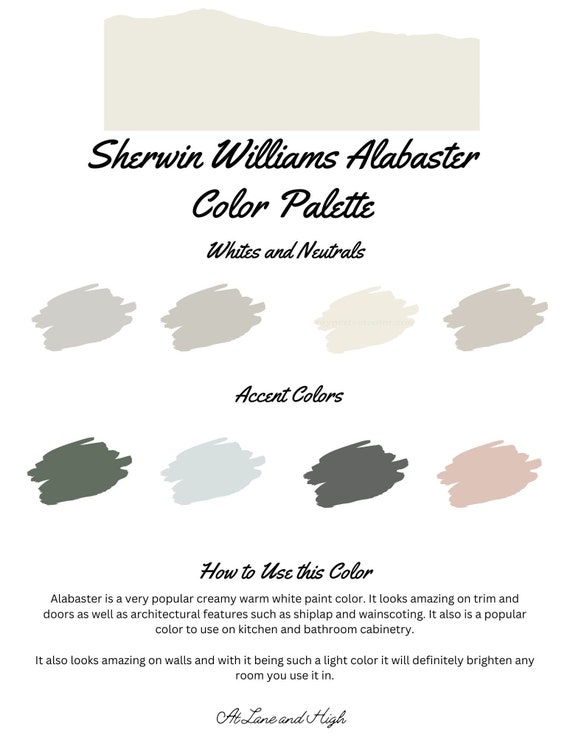 Sherwin Williams Alabaster Color Palette, Interior Design, 55% OFF