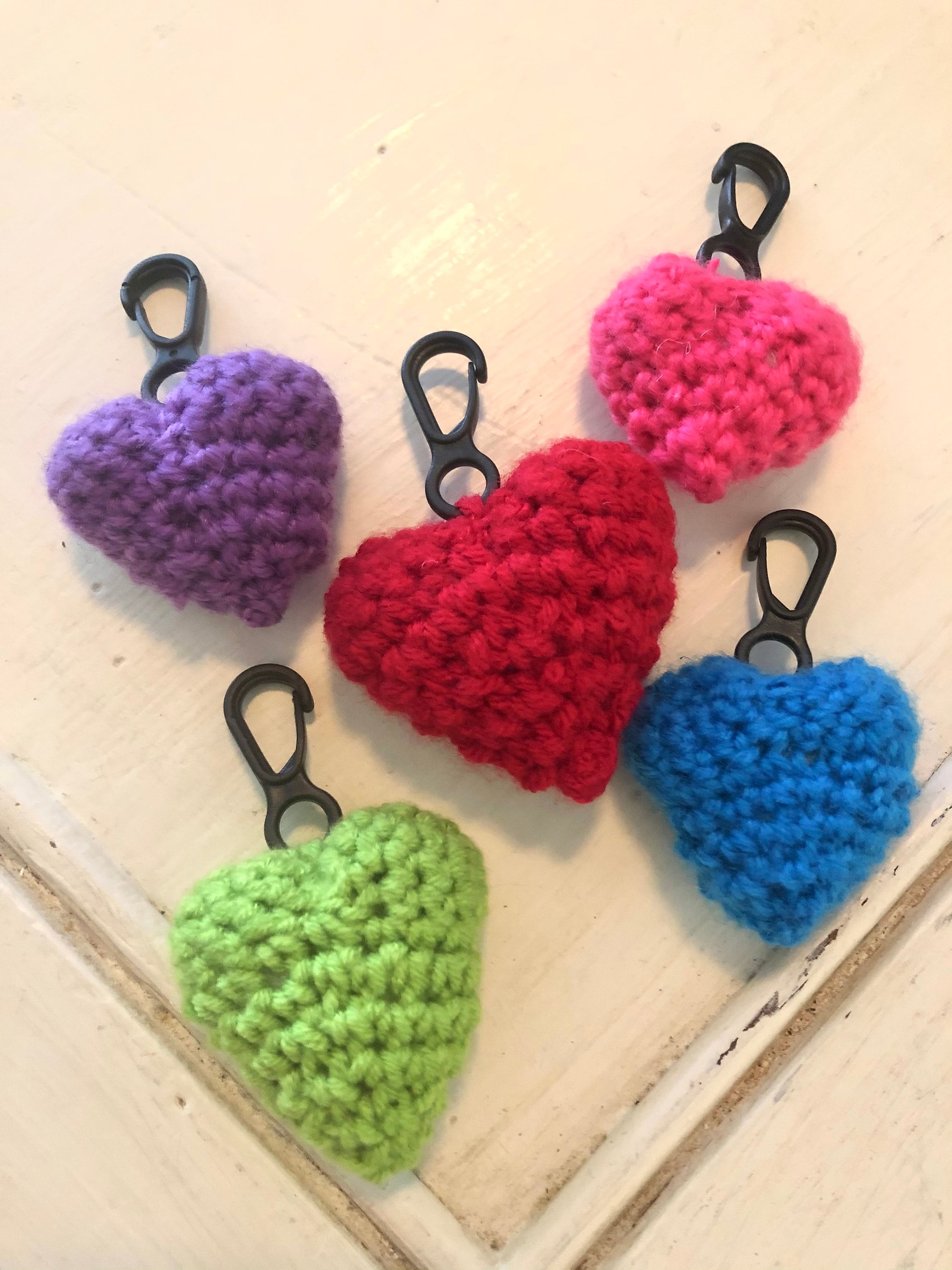 Crocheted Heart Keychain | Etsy