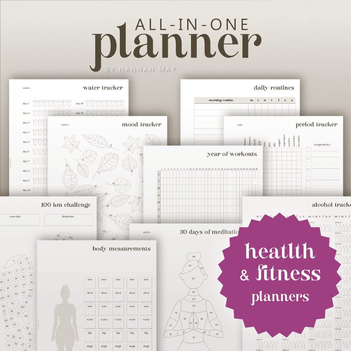 All-in-one Printable Planner 2024 2025 Mega Journal Monday and Sunday ...
