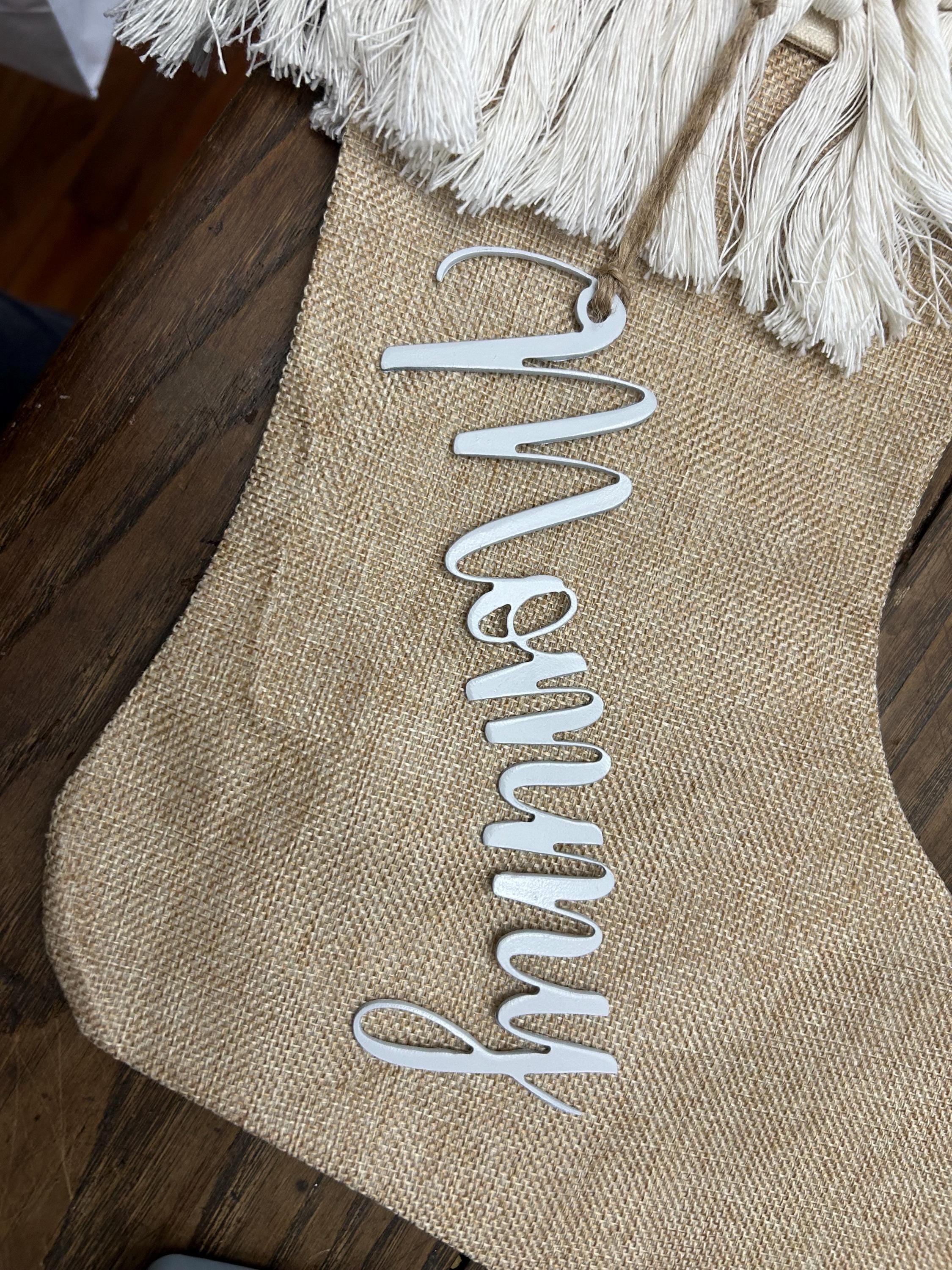 Metal Stocking Name Tags, Name Tags, Metal, Ornament, Custom Names ...