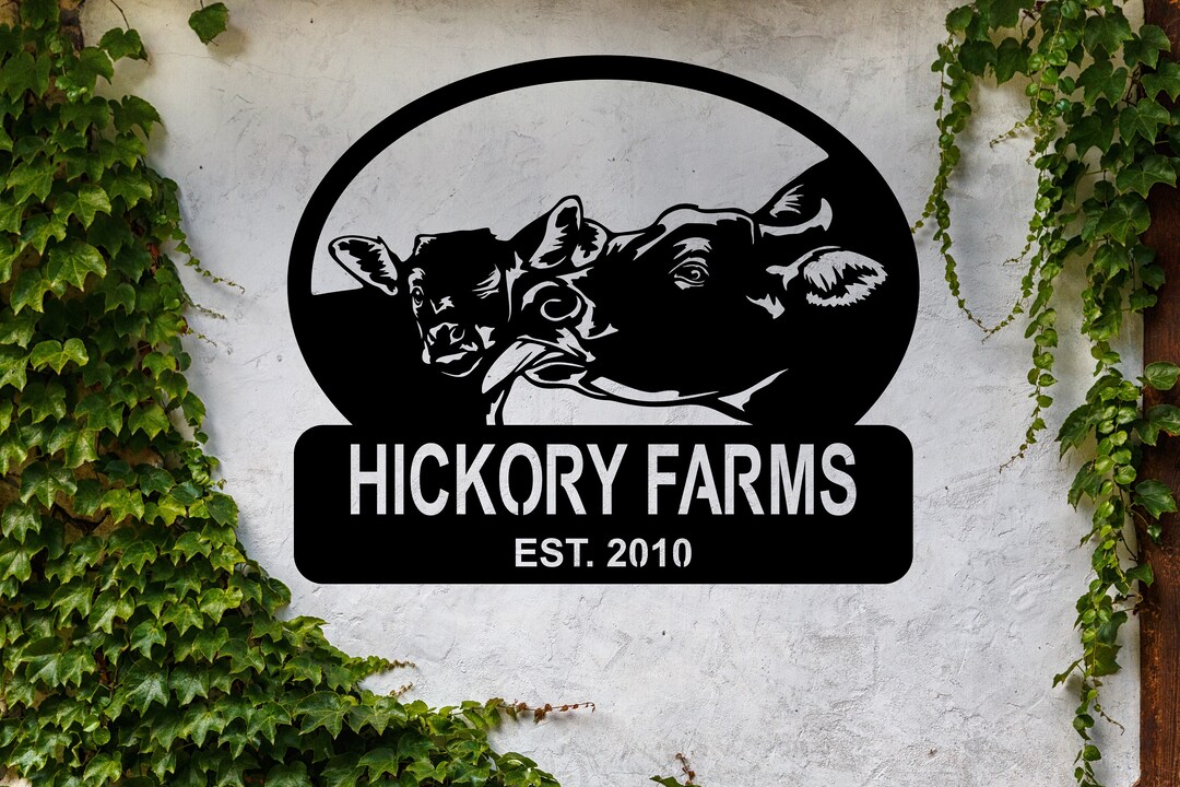 Metal Cow and Calf Custom Sign - Etsy